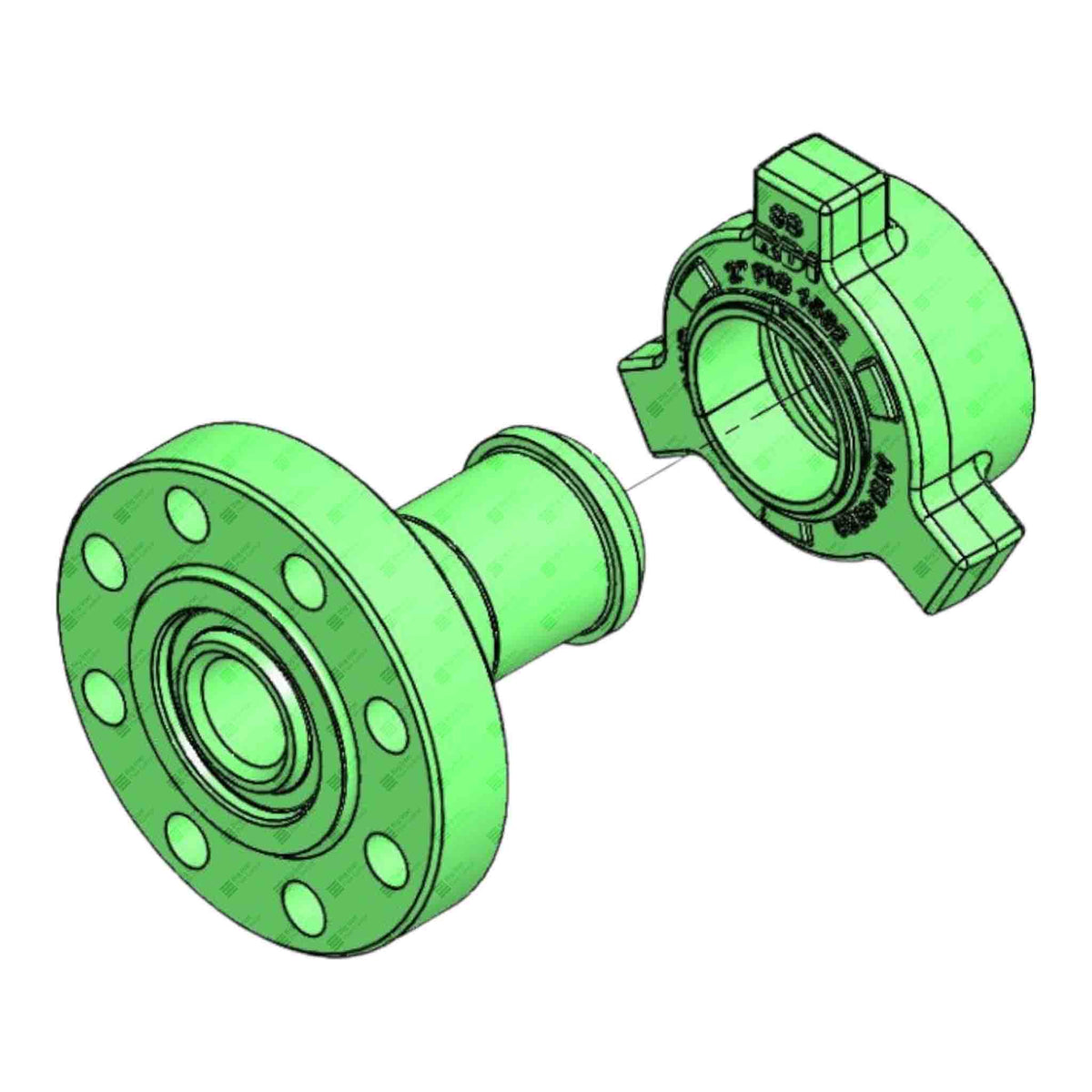 Flange Adapter, 2-1/16" 10M x 2" 1502 M, 10000 psi, Sour Service – Big ...